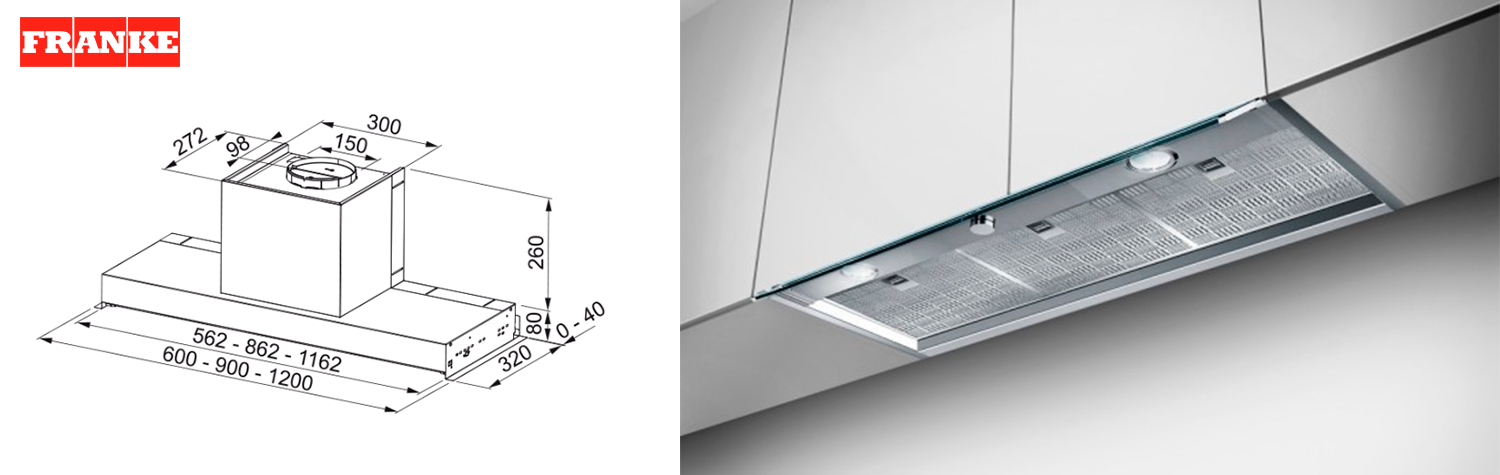 Franke Smart Style 90 Inox - Exaustor Integrado 90 cm 3 Velocidades ...